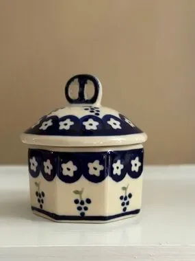 Polish Pottery | Accents | Polish Pottery Lidded Octagonal Trinket Box ...